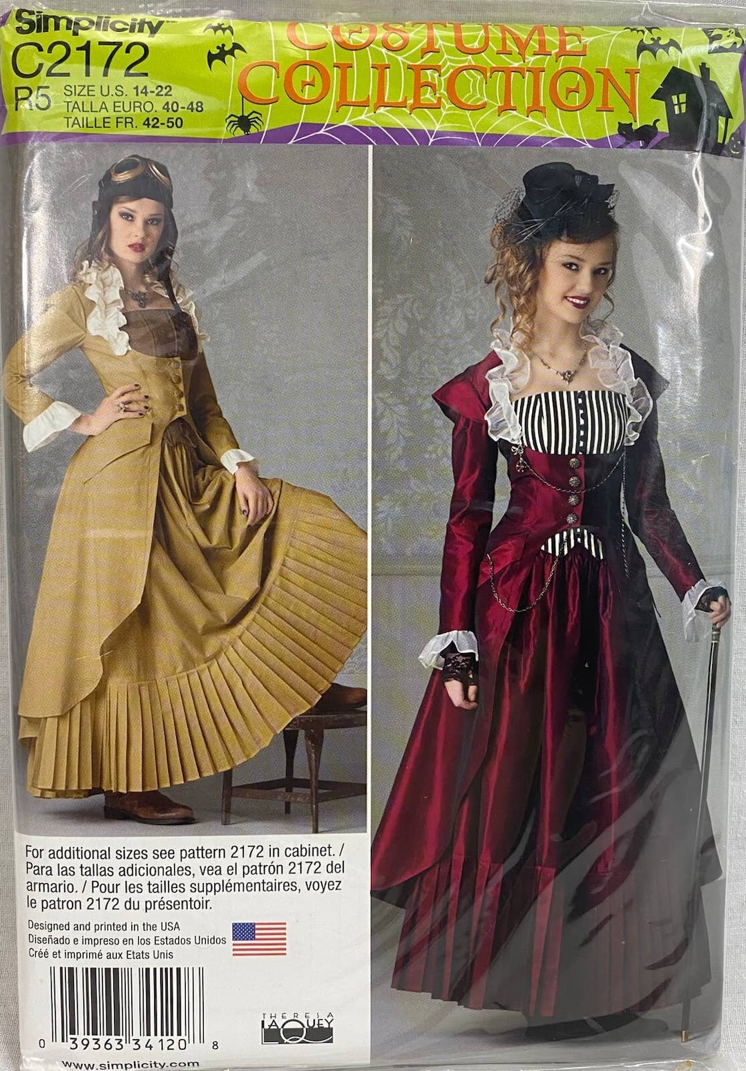 Simplicity Pattern 2172 Victorian Dress Coat Steampunk Gown Gothic ...