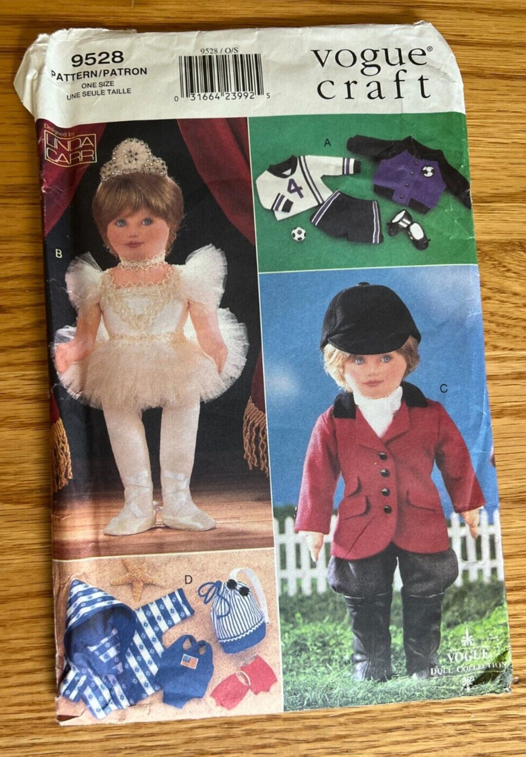 18” Doll Clothing Vogue 9528 Pattern UNCUT Linda Carr Ballet Soccer ...
