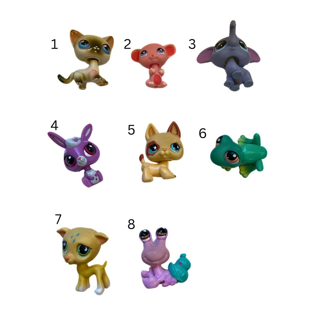 Hasbro Littlest Pet Shop Dog, Mouse, Elephant, Bunny, Cat, Turtle, Crab ...