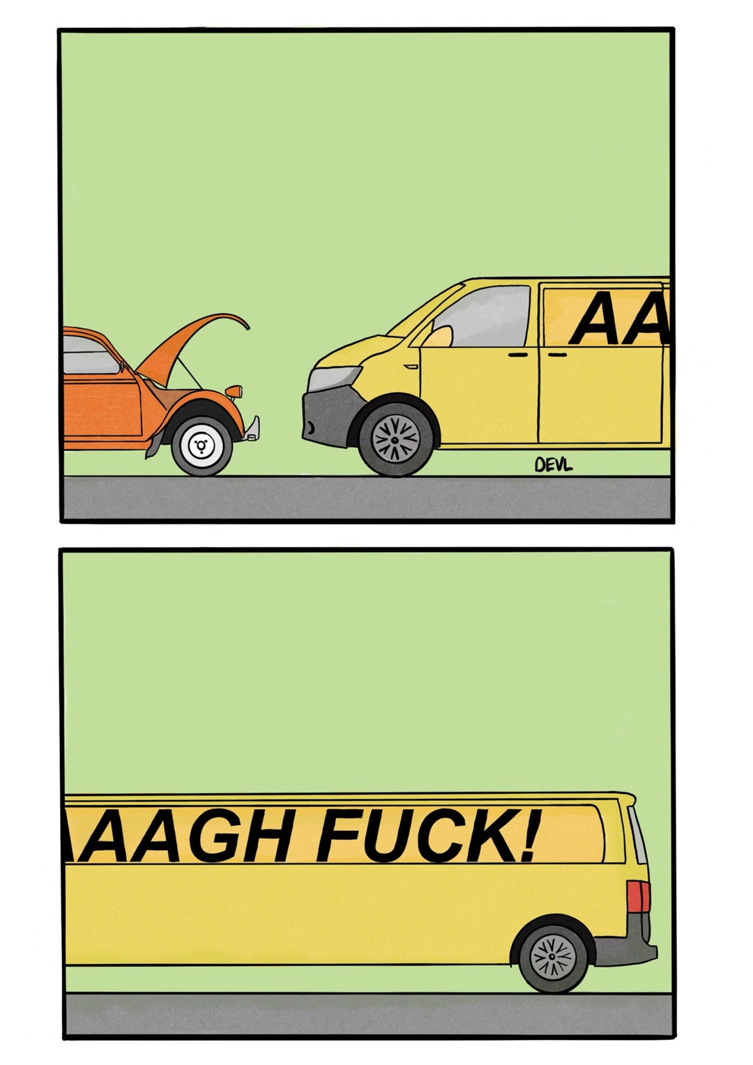 AA Breakdown (A3) Classic Car Funny - Etsy