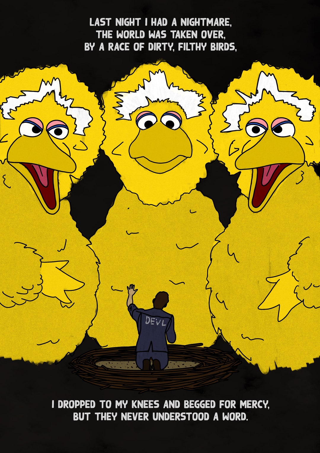 Evil Birds A4 Funny Sesame Street - Etsy