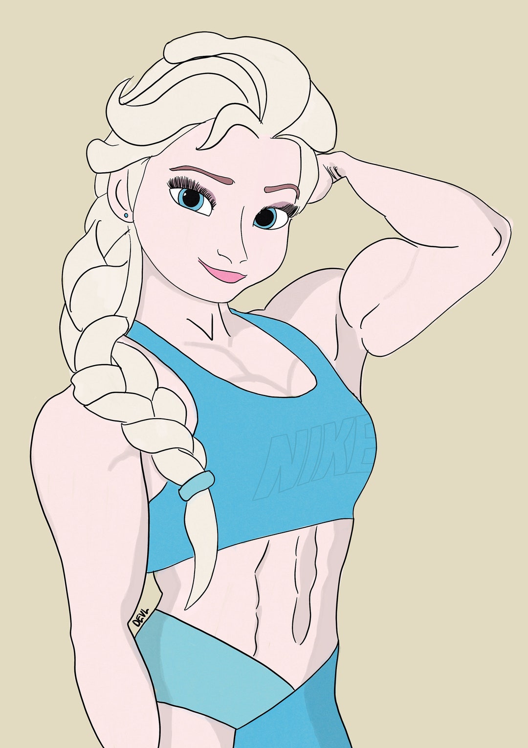 Elsa Frozen A4 Muscle Gym Fit Workout Legend - Etsy