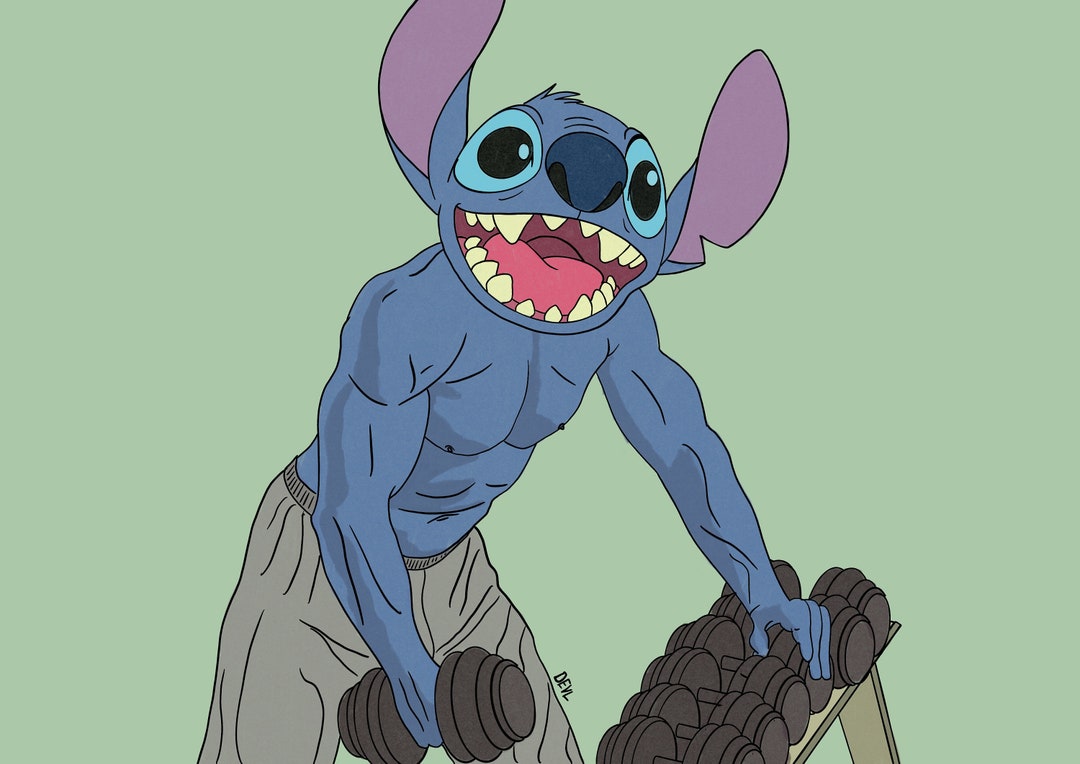 Stitch A4 Muscle Gym Fit Workout Legend Disney - Etsy