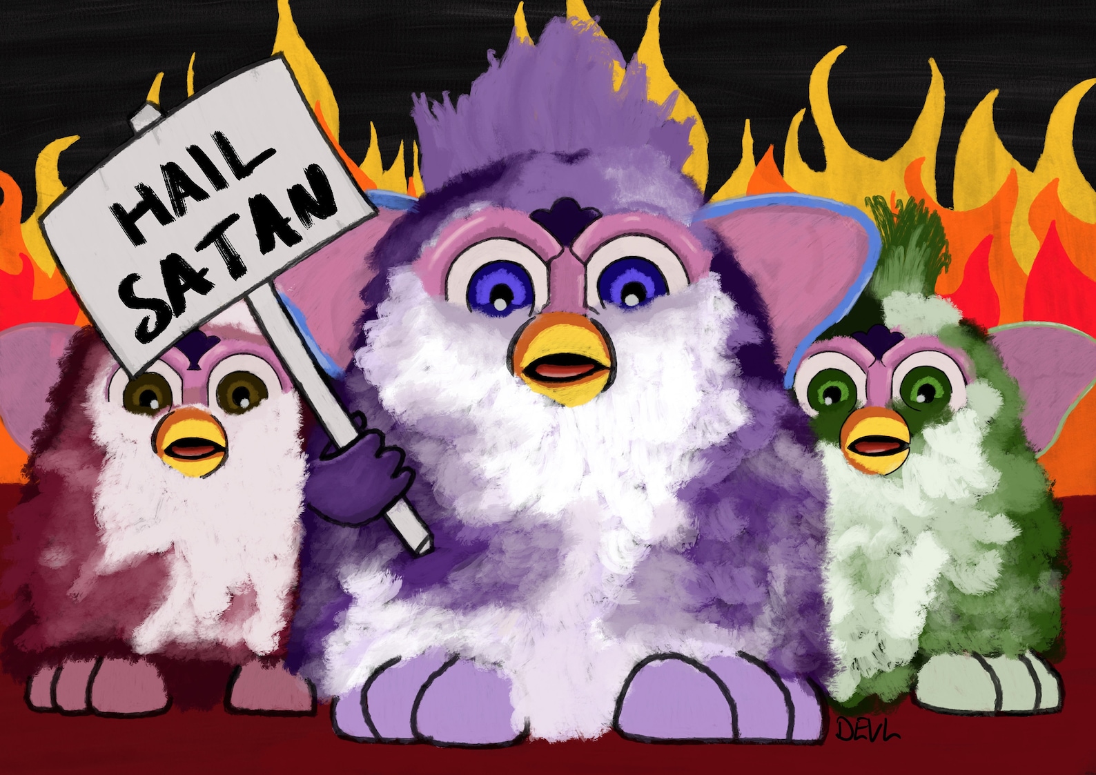 Evil Satanic Furbies (A3) Furby Funny - Etsy