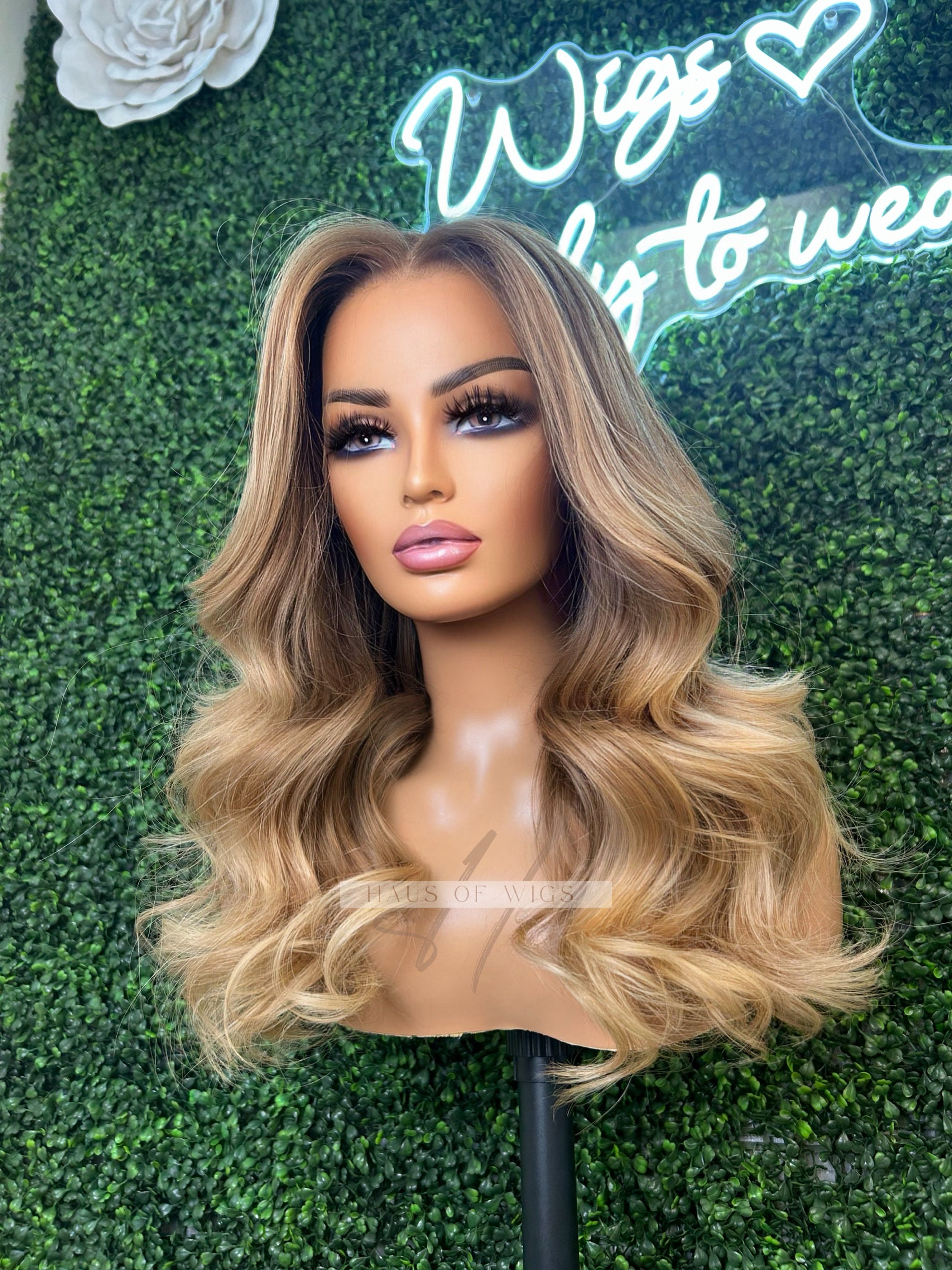 18 Blonde Balayage Blended Human Hair Lace Front Wig - Etsy