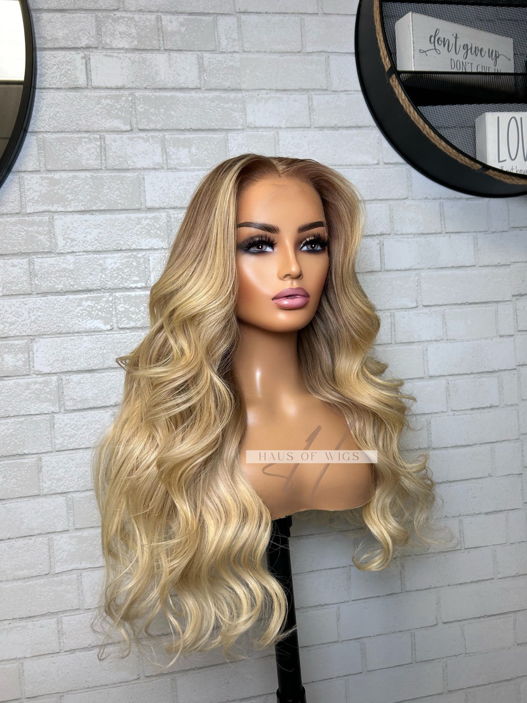 20” Blonde Blended Human Hair Lace Front Wig - Etsy