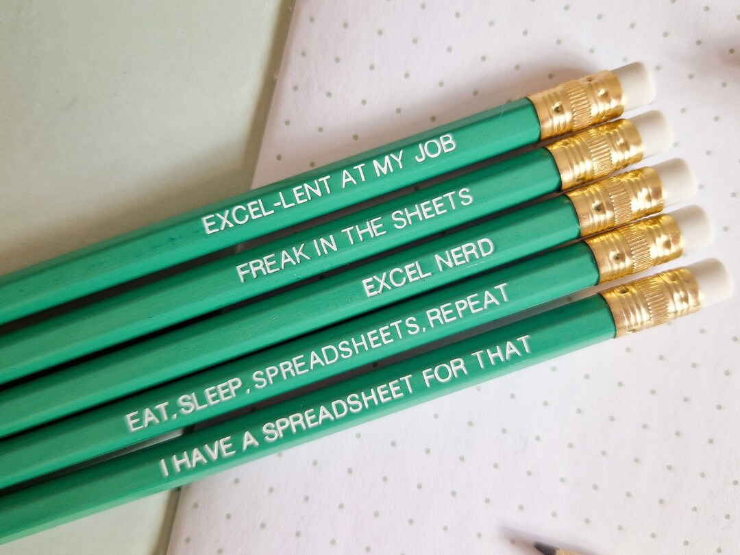 Excel Nerd Pencils Set Perfect Gift for Him Her Secret - Etsy UK