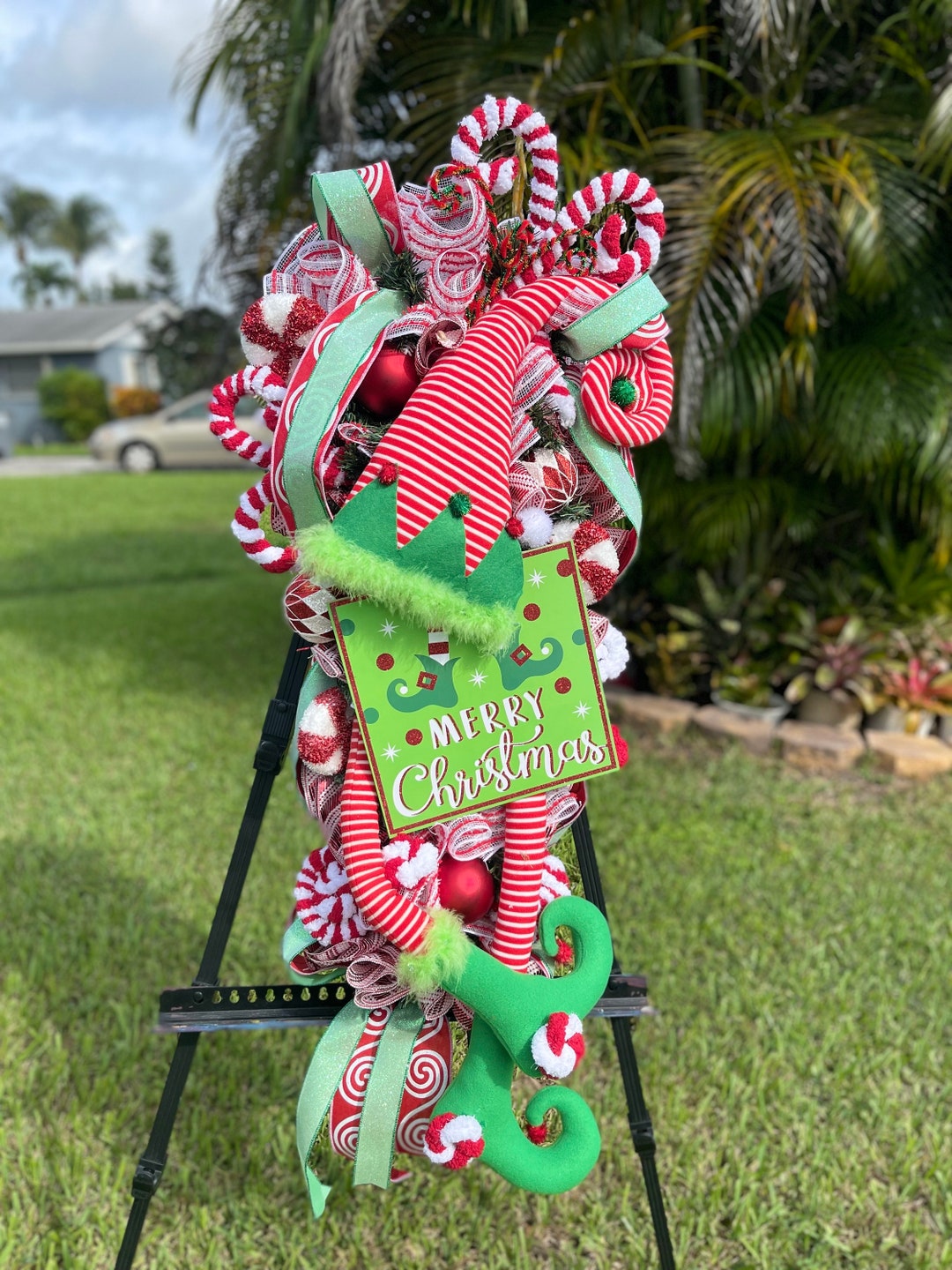 Christmas Elf Wreath - Etsy