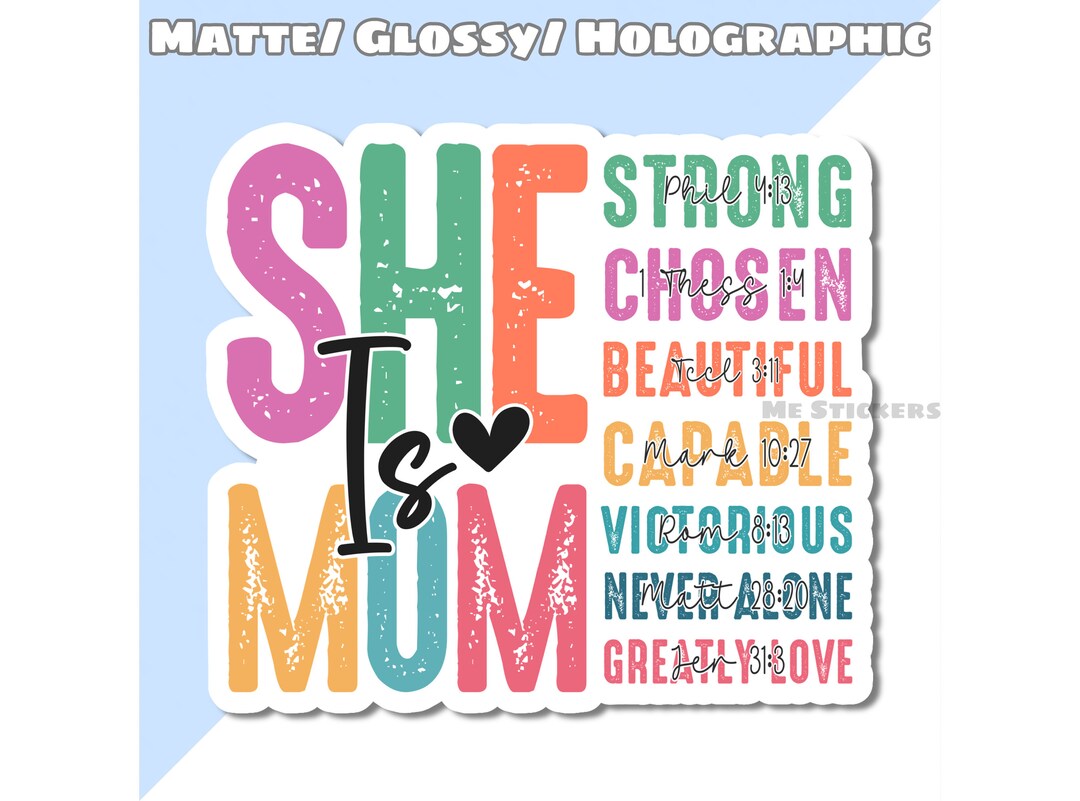 She is Mom Sticker, Christian Mother Sticker, Affirmation for Moms, Boy ...