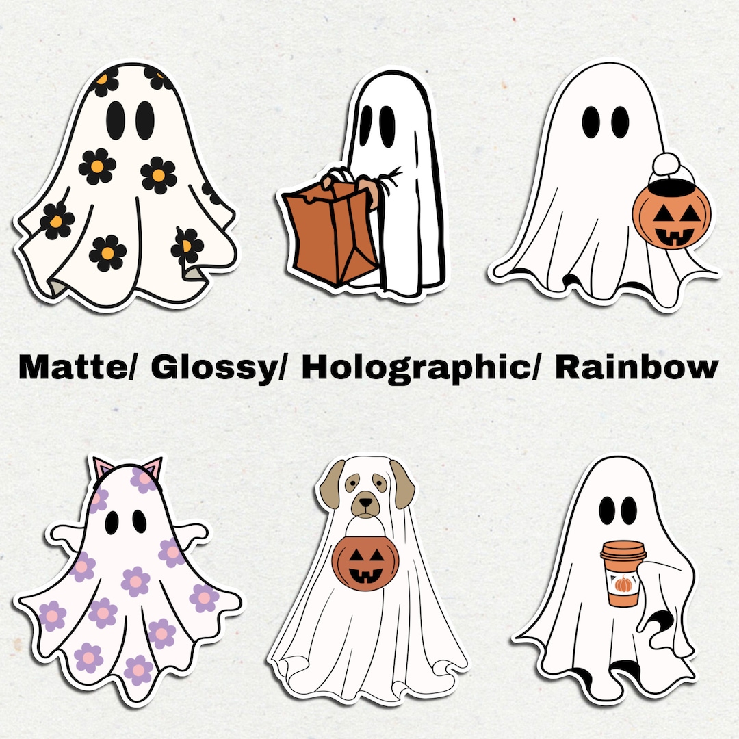 Halloween Ghost Stickers Cute Ghosts Ghost With Paper Bag - Etsy