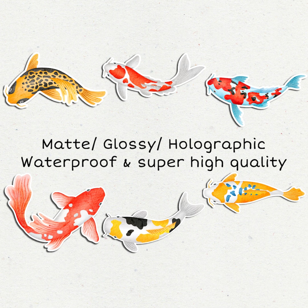 Koi Fish Stickers Waterproof Sea Animal Stickers Japanese Decoration ...