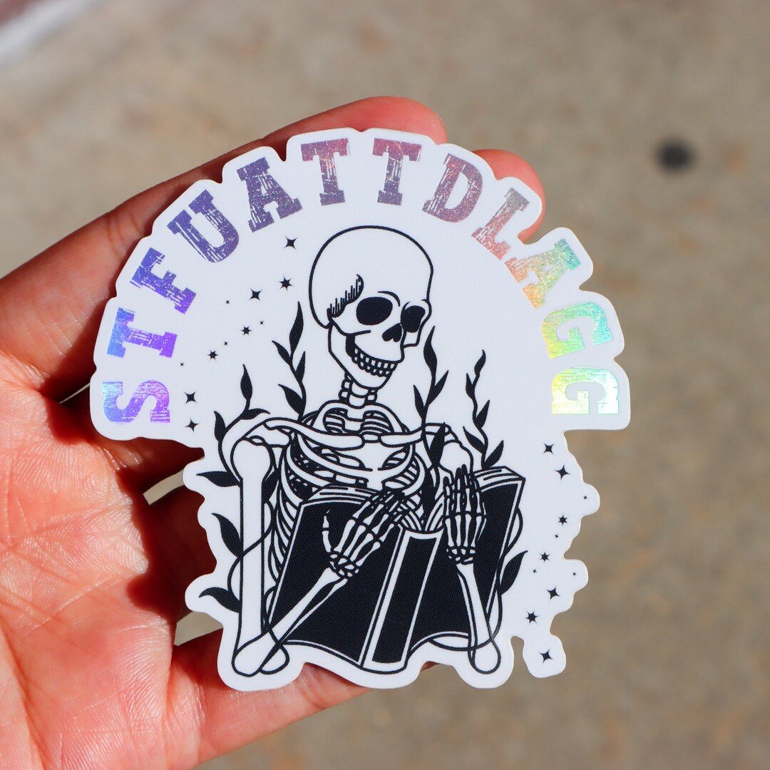 Sparkle STFUATTDLAGG Skull Reading Book Sticker Bookish Booktok Spicy ... Sparkle STFUATTDLAGG Skull Reading Book Sticker Bookish Booktok Spicy ...