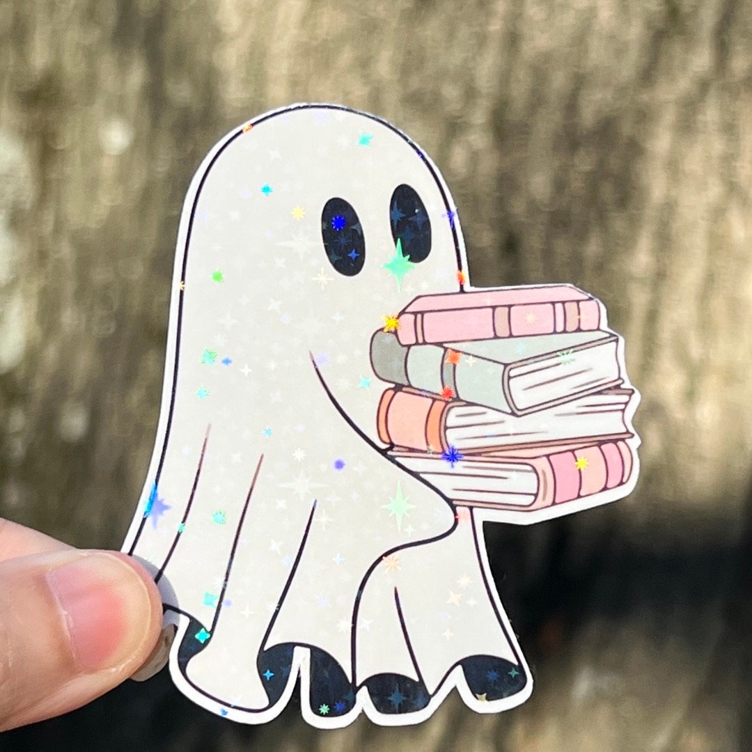 Ghost Holding Books Sticker Cute Book Sticker Kindle Sticker Smut ...