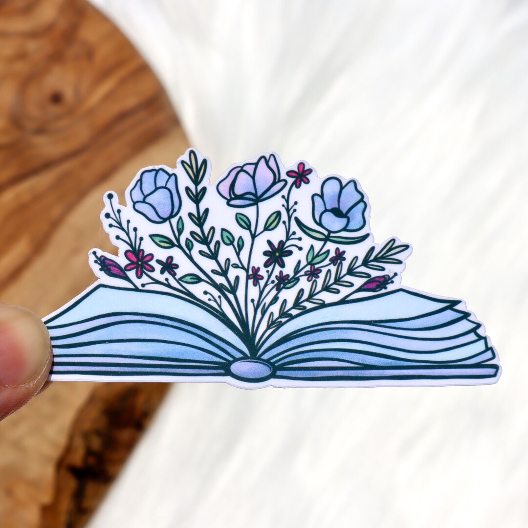 Book Stickers Purple Aesthetic Floral Book Bookshelf Decor Gift for ...