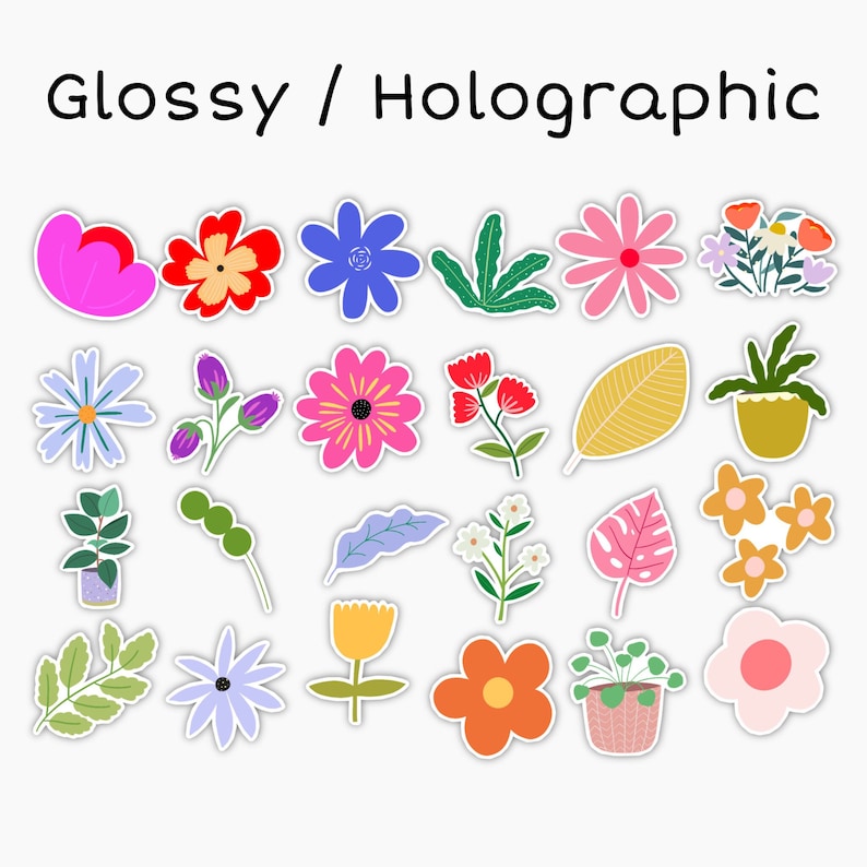 24 Aesthetic Flower Stickers Pack Cute Floral Decoration Spring Fall ...