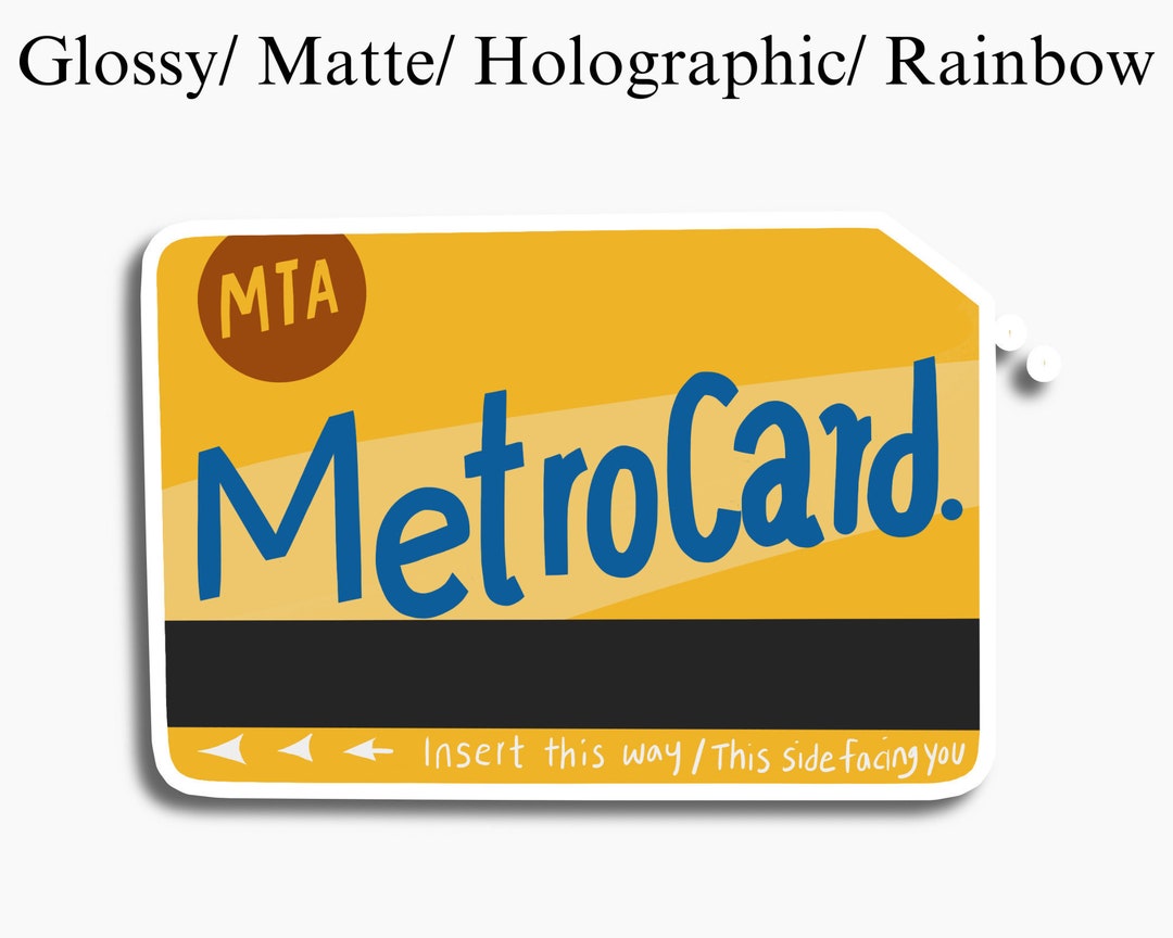 NYC Metro Card MTA Sticker Cute Drawing Decor Landmark City Icon Label ...