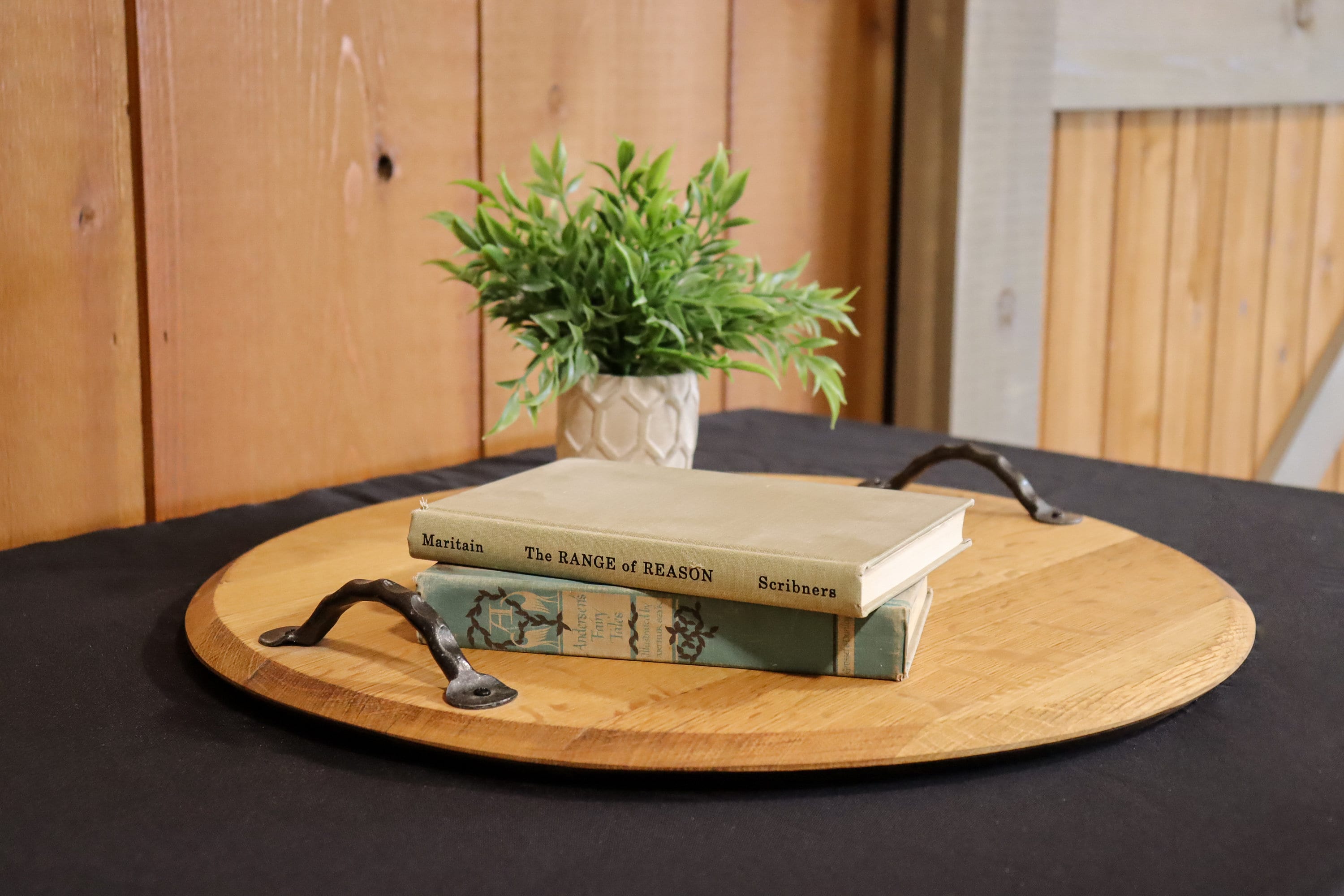 Wine Barrel Head Serving Tray With Handles - Etsy