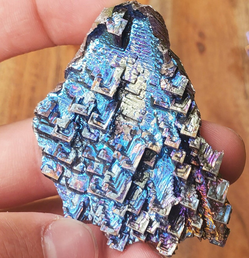 Beautiful Medium Rainbow Bismuth Crystal 87 Grams 2.3"x2.2" Stand ...