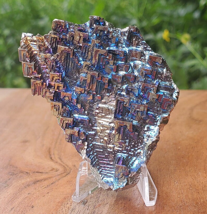 Beautiful Medium Rainbow Bismuth Crystal 87 Grams 2.3"x2.2" Stand ...