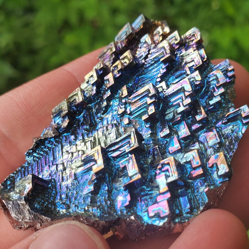 Beautiful Medium Rainbow Bismuth Crystal 87 Grams 2.3"x2.2" Stand ...