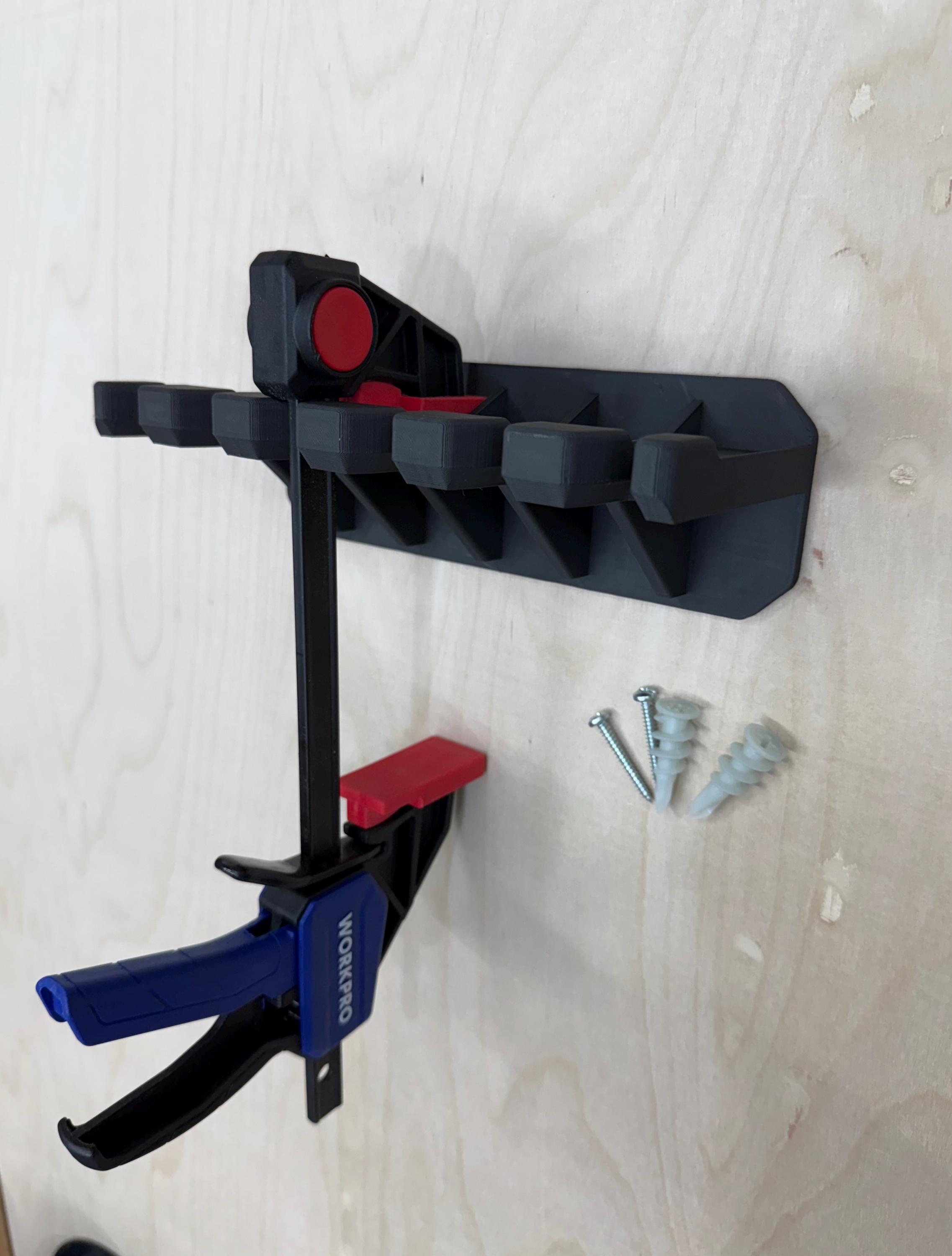 Workpro Clamp Holder | 3d-printed Rack for 6 Clamps | Wall-mounted ...