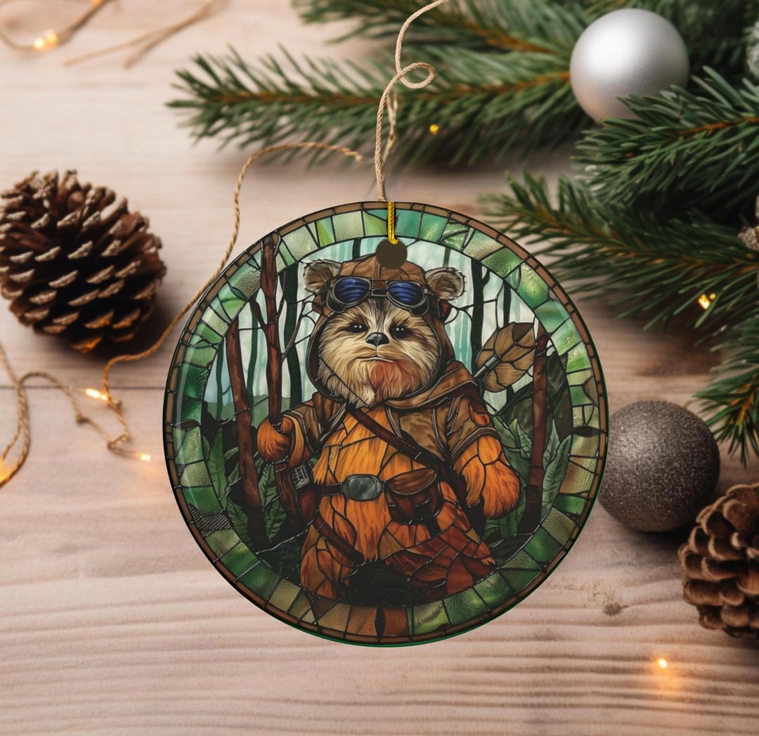 Waldland Krieger mit Speer Stained Glass Style Keramik Ornament ...