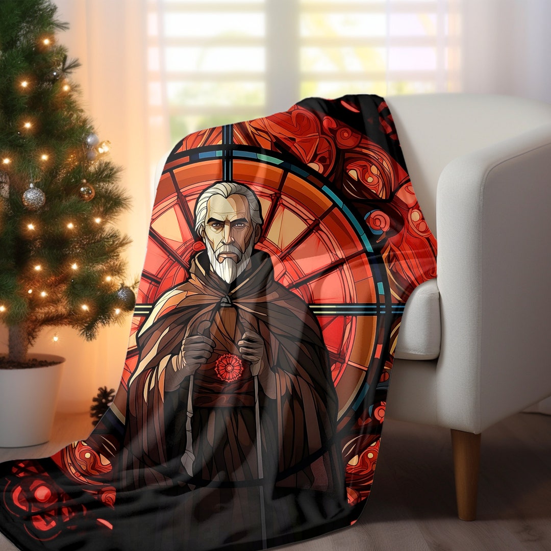 Count Dooku Galactic Darkness Stained Glass Style Design Minky Throw ...