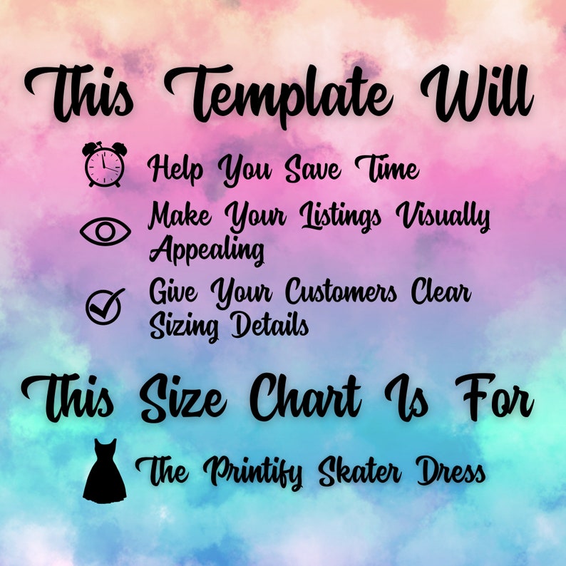 Printify Skater Dress Size Chart Digital Digital Download - Save Time ...