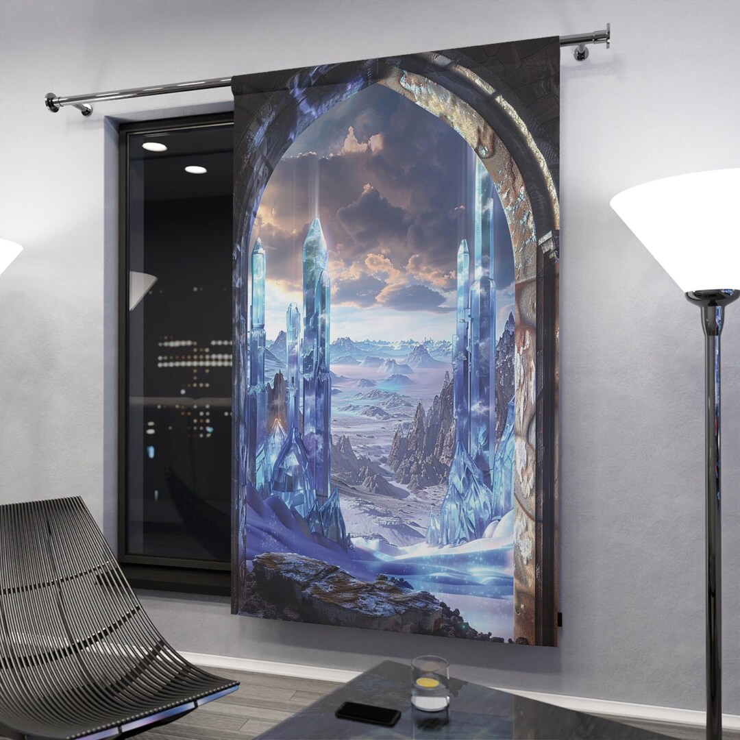 Window Blackout Curtain -#2 Fantasy Castle Window With Crystal ...