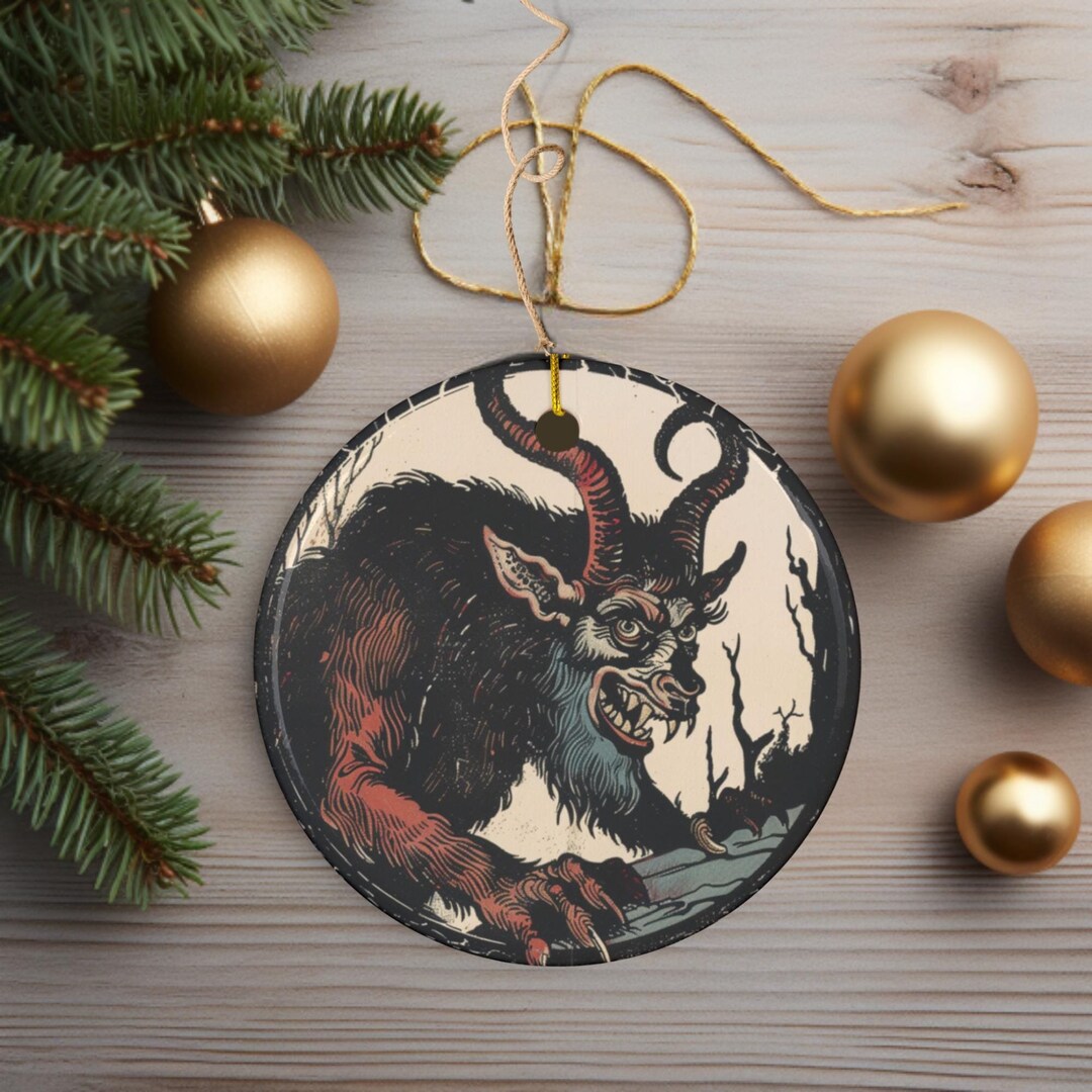 Old World Vintage Style Design Krampus Ceramic Ornament European ...