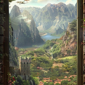80 Fantasy Windows 30x68 for Silk Doorway Curtains - Etsy
