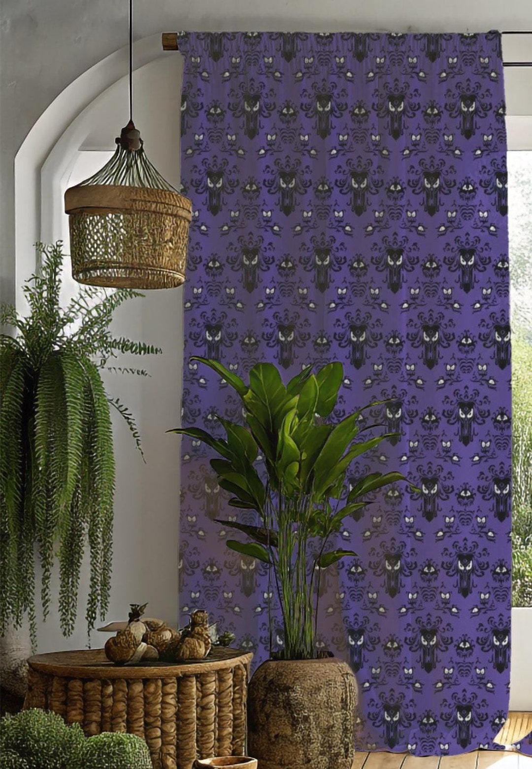 Your Haunted Mansion Wallpaper Blackout Curtain - Spooky Elegance for ...