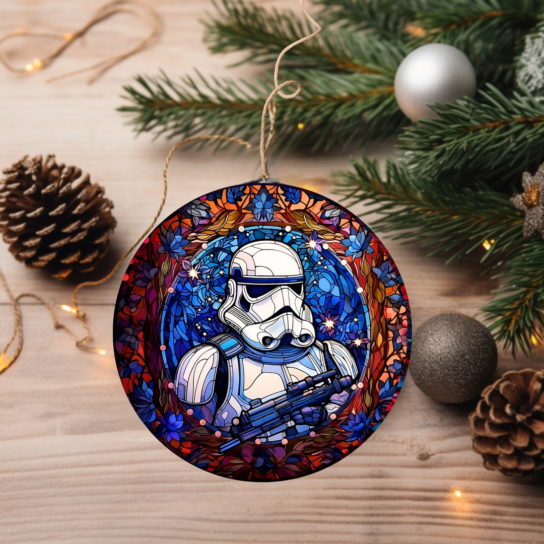 Galactic Stormtrooper Marksman Stained Glass Style Ceramic Ornament ...