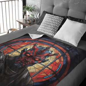 Sith Lord Inspired Stained Glass Style Velveteen Minky Blanket - Dark ...