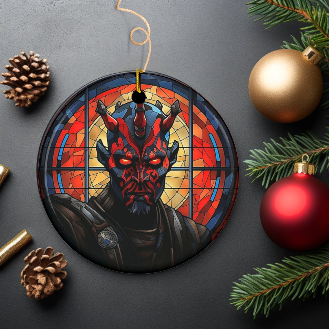 Sith Lord Inspired Stained Glass Style Ceramic Holiday Ornament - Dark ...