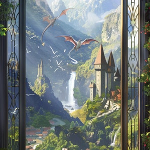80 Fantasy Windows 30x68 for Silk Doorway Curtains - Etsy