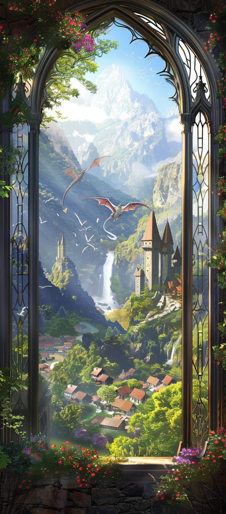 80 Fantasy Windows 30x68 for Silk Doorway Curtains - Etsy
