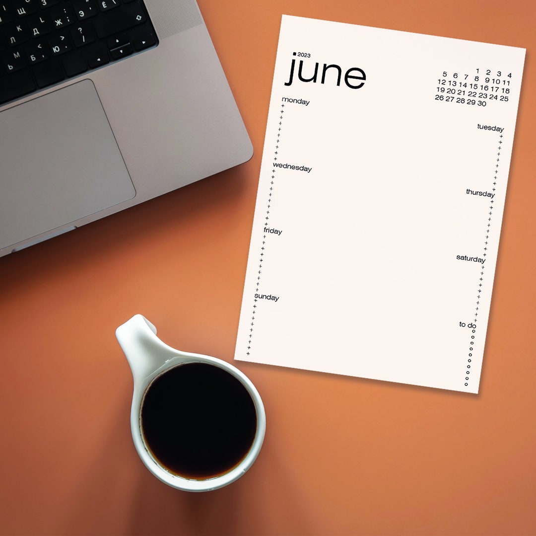 Minimal Weekly Planner Printable & Fillable ,2023 June Weeks Template ...
