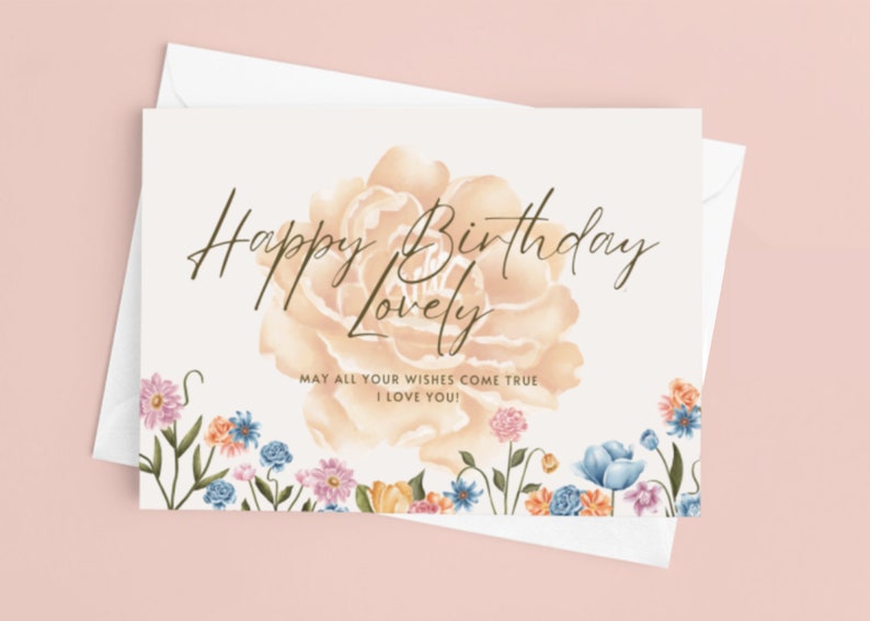 Happy Birthday Lovely Card - Etsy