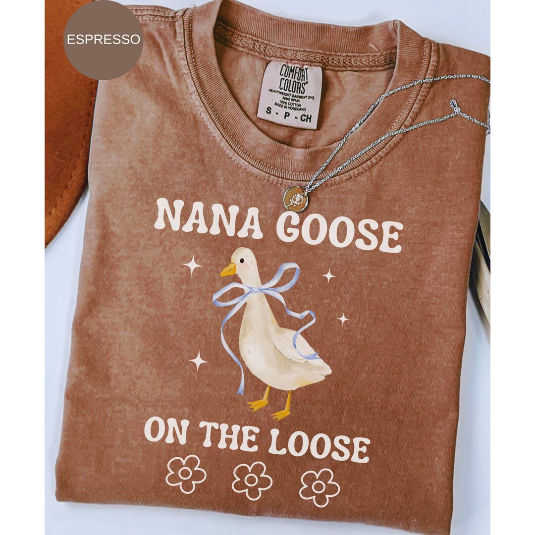 Nana T-shirt Goose on the Loose, Nana Tshirt, Blue Coquette Bow ...