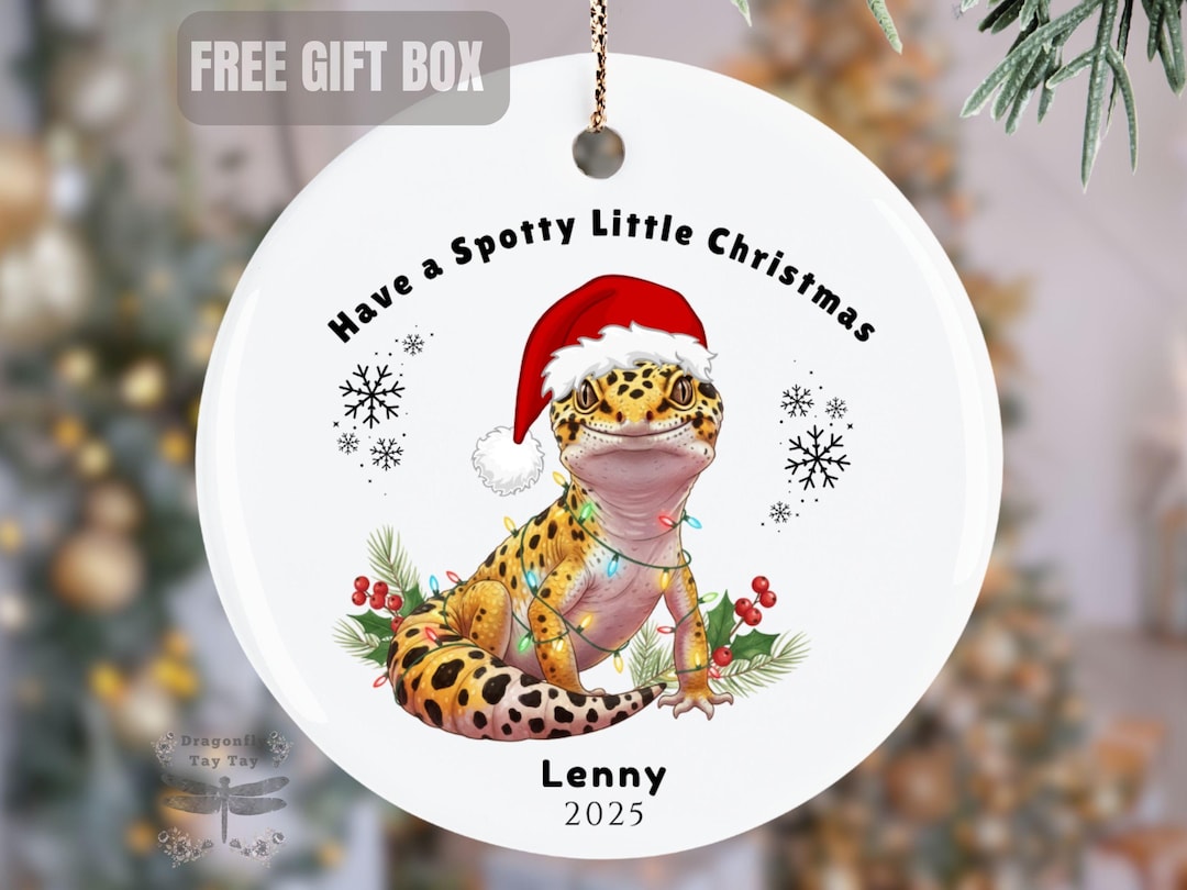 Personalized Leopard Gecko Christmas Ornament, Custom Lizard, Reptile ...