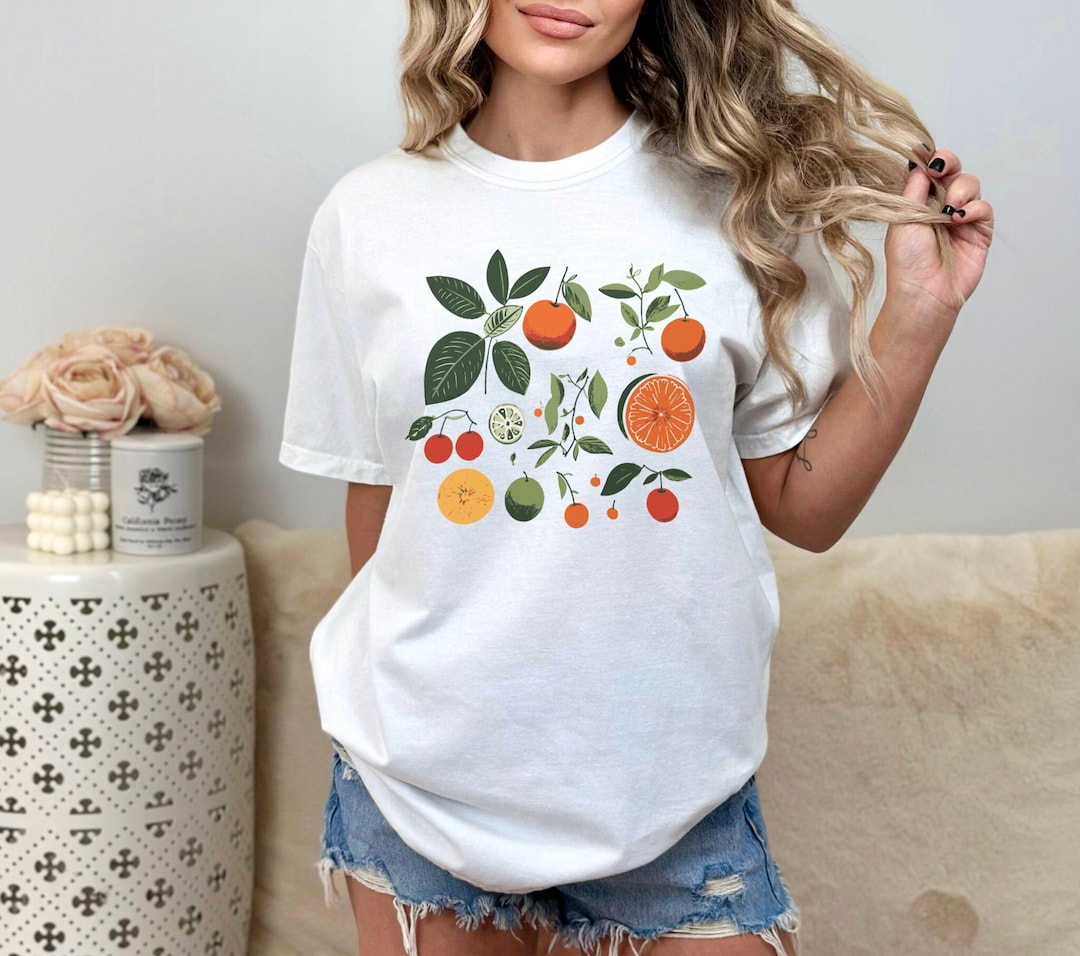 Comfort Colors® Fruit Graphic Tee, Comfy Vintage Fruit Shirt, Fruits ...