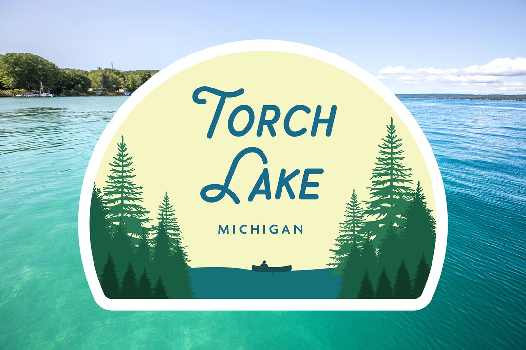 Torch Lake Kiss-cut Vinyl Decal, Torch Lake Sticker - Etsy
