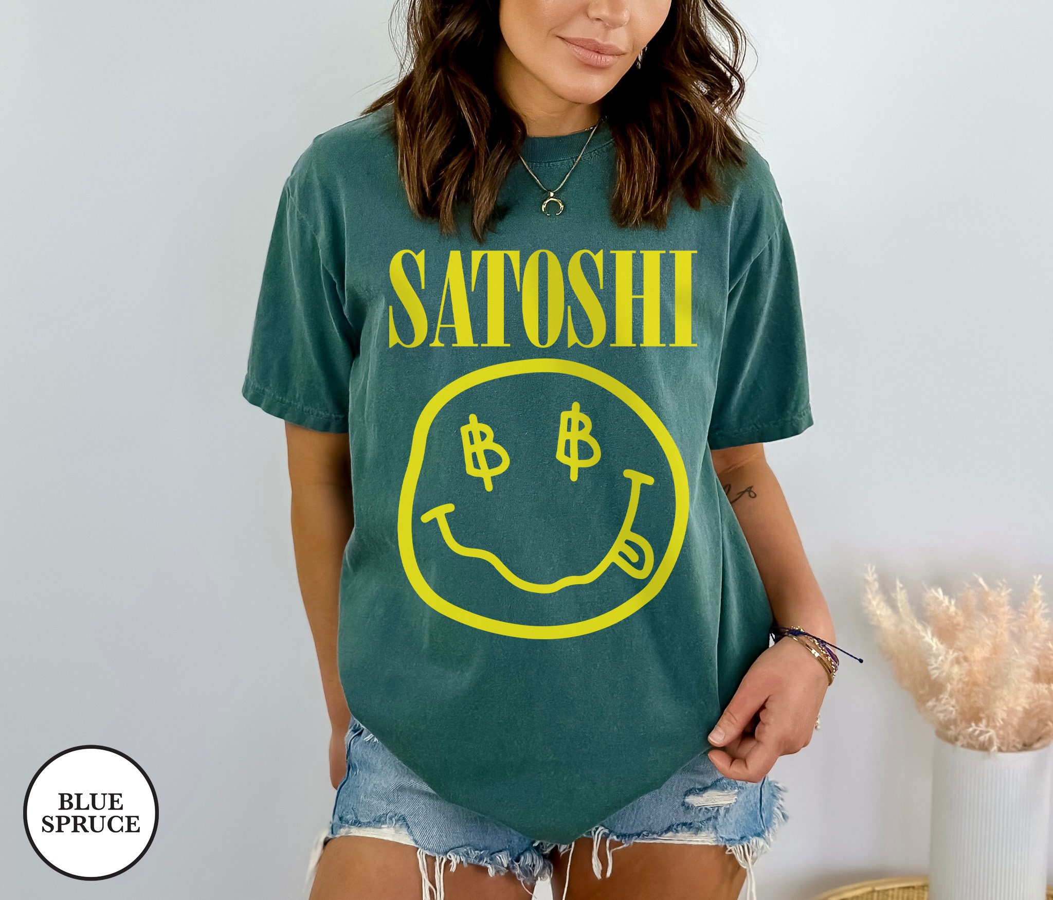Comfort Colors® Satoshi Nirvana Smiley Face Unisex T-shirt, Satoshi ...