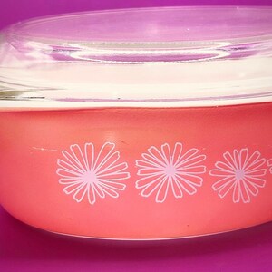 Vintage 1950s Pyrex Pink Daisy 045 Oval Casserole W/ Lid 2.5 Quarts - Etsy