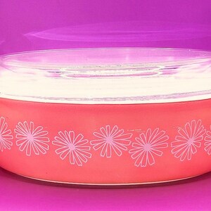 Vintage 1950s Pyrex Pink Daisy 045 Oval Casserole W/ Lid 2.5 Quarts - Etsy