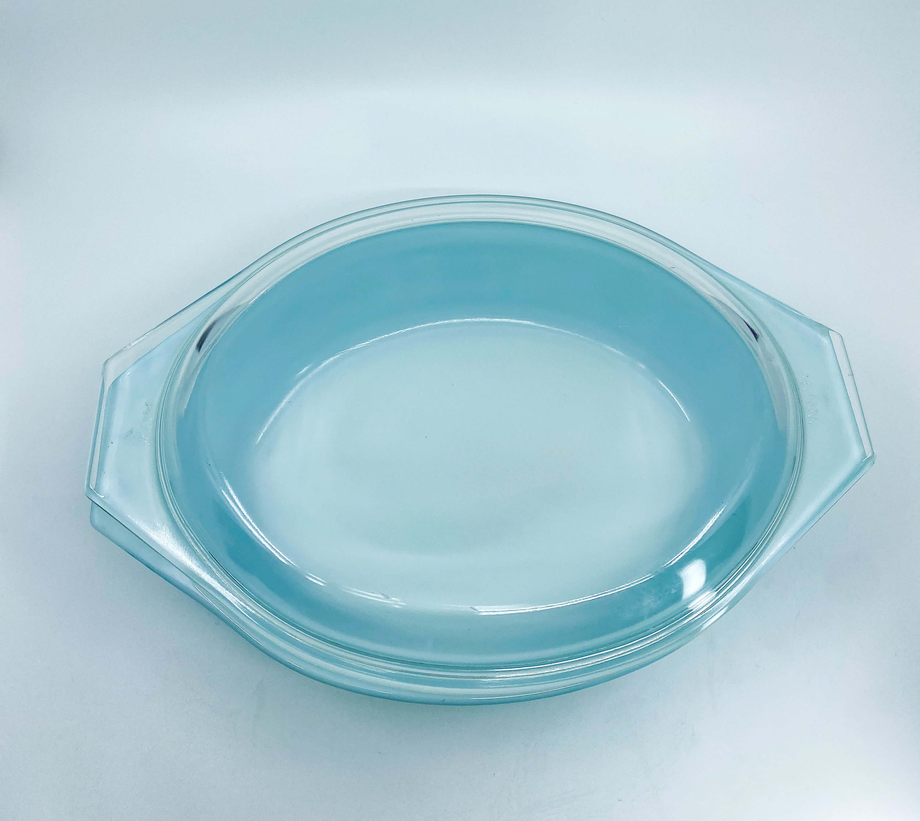 Vintage 1957 Pyrex Promo Turquoise Lace Medallion 045 Dish W/ Lid and ...