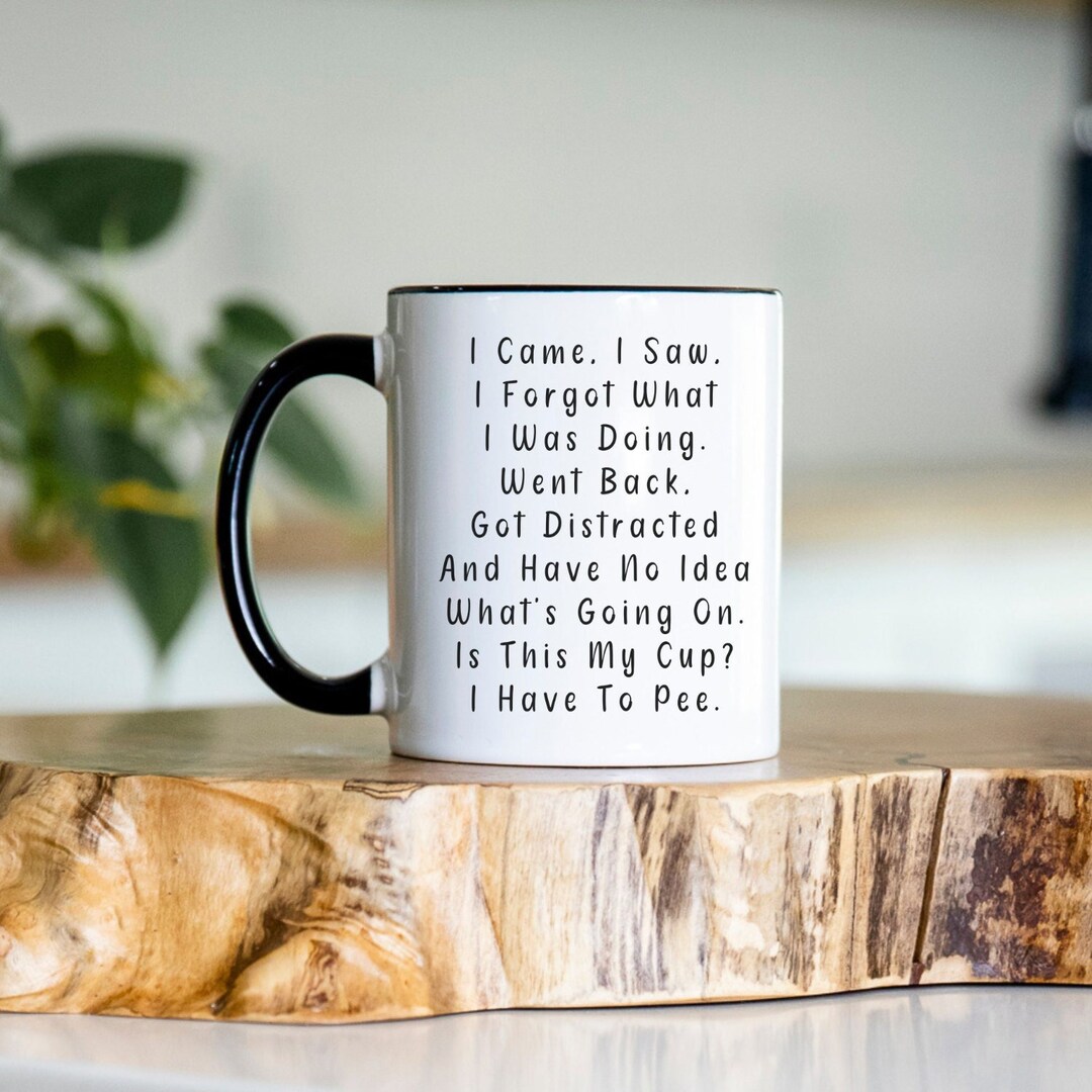 I Came I Saw I Forgot Mug, Funny Senior Citizen Gift, Sarcastic Coffee ...