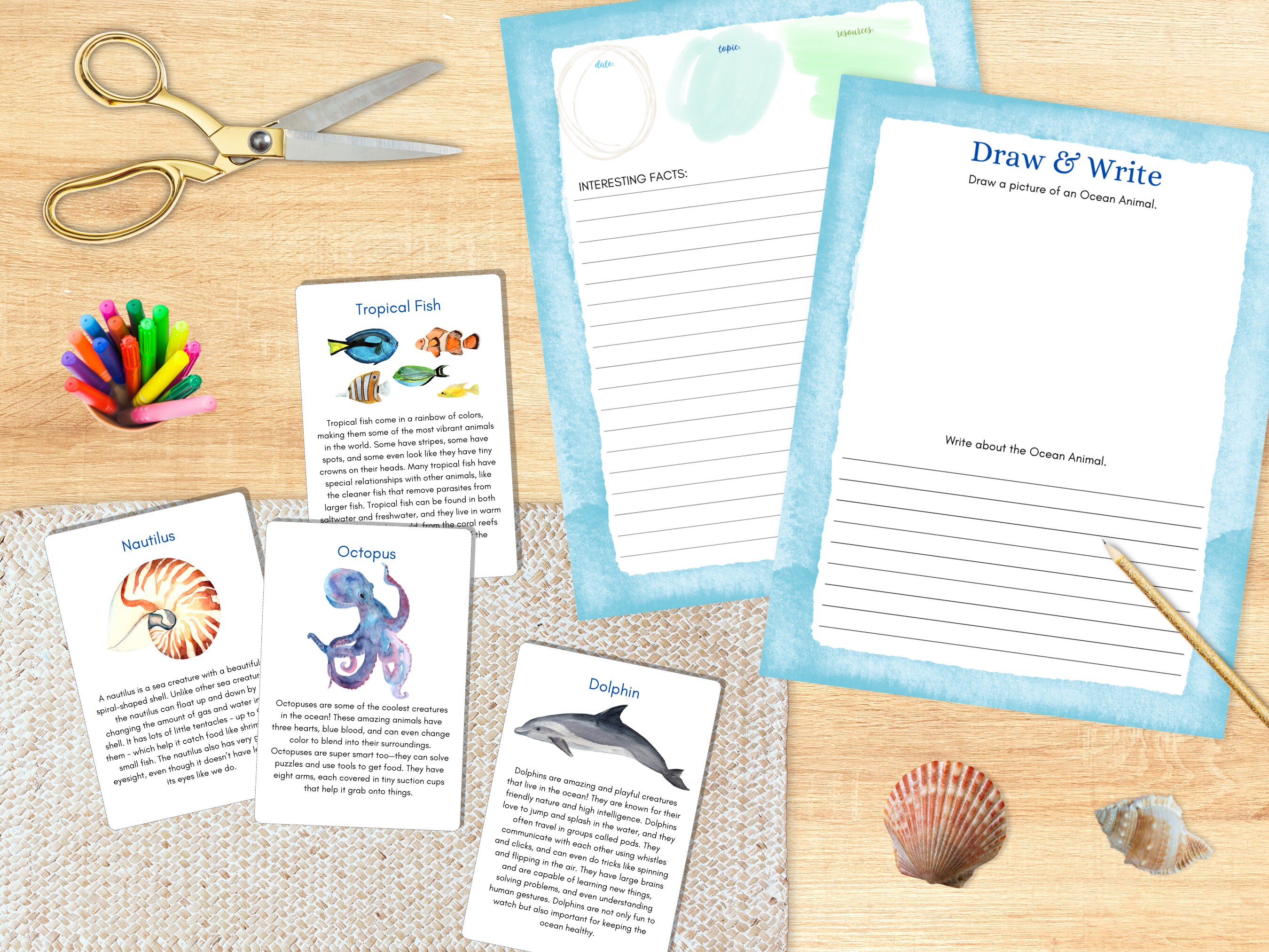Ocean Animals Unit Study: Sea Creature Activity Pack (PDF) - Etsy