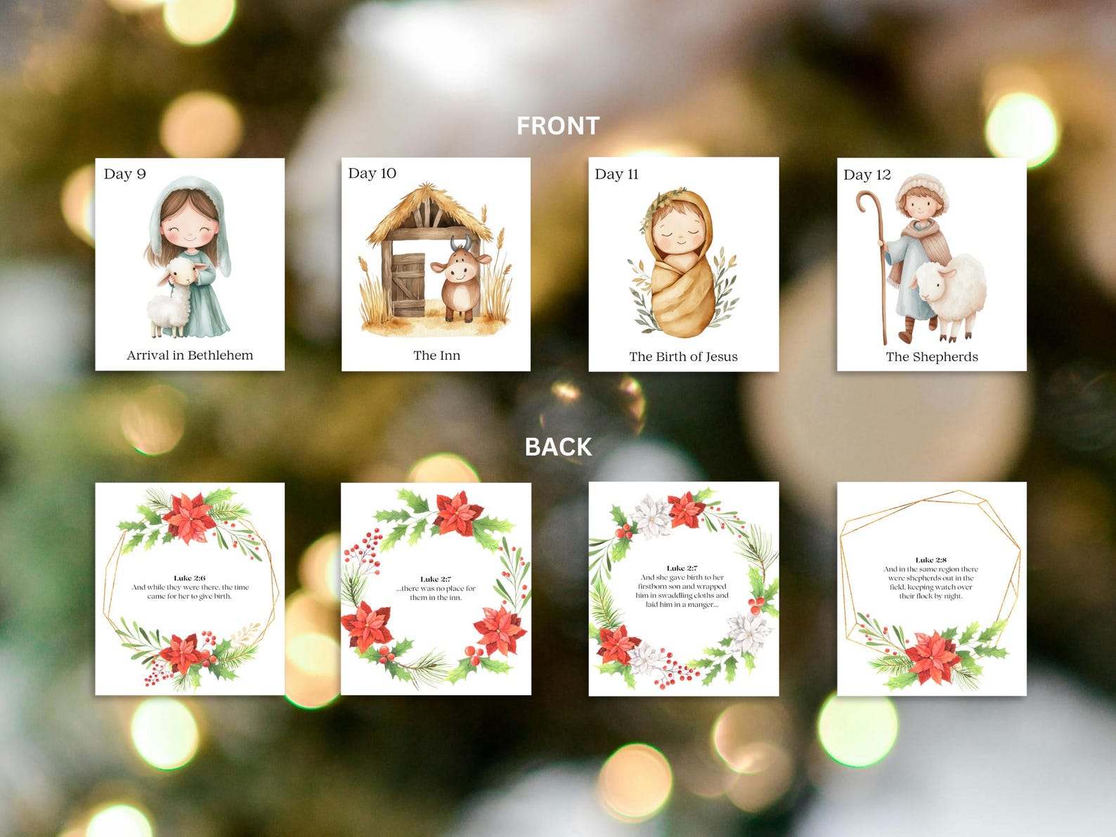Advent Scripture Cards, Christmas Countdown Printable, Christmas Story ...